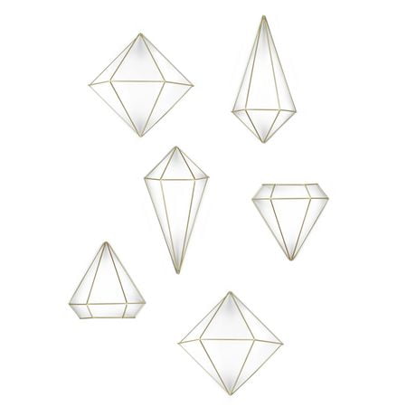Click here for Umbra Prisma Wall Decor  Set Of 6 Matte Brass Matt... prices