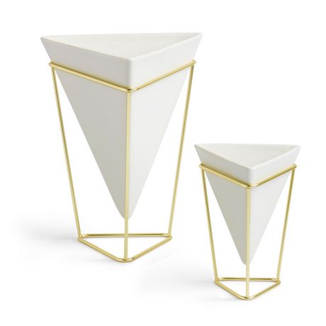 Click here for Umbra Trigg Tabletop Vessels  Set Of 2 White/Brass... prices