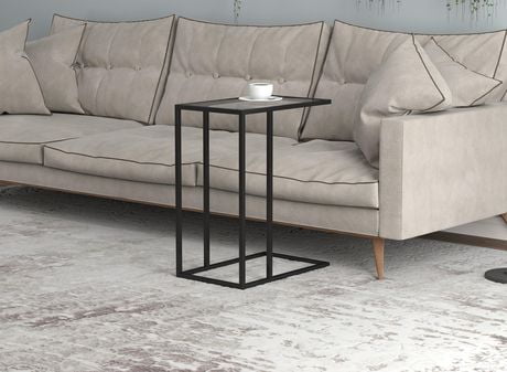 Click here for Safdie & Co. Accent Table 19L C Shaped Glass Metal... prices
