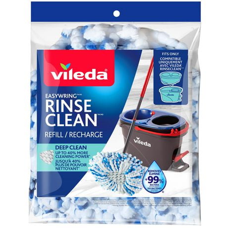 Vileda RinseClean™ Deep Clean Spin Mop Head Replacement, Washable ...