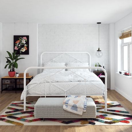 Click here for Dhp Novogratz Francis Farmhouse Metal Bed White Qu... prices