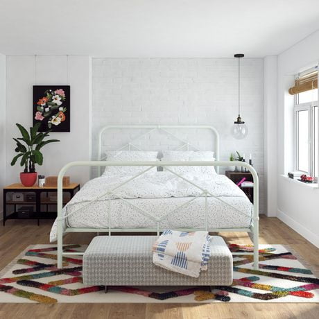Click here for Dhp Novogratz Francis Farmhouse Metal Bed Green Qu... prices