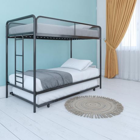 Click here for Dhp Jaxon Twin/Twin Bunk Bed With Storage Black Tw... prices