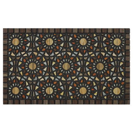 Mainstays Mosaic Grain Polyester Doormat, 18" x 30", Doormat, 18" x 30 ...