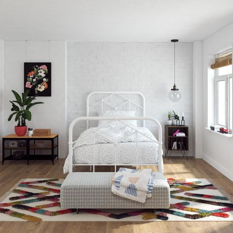 Click here for Dhp Novogratz Francis Farmhouse Metal Bed White Tw... prices