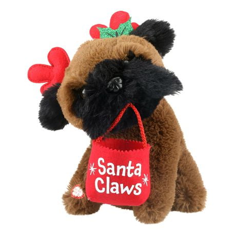 Holiday Time Silly & Wild Spinning Animated Puppy Plush Toy, Bull Dog ...