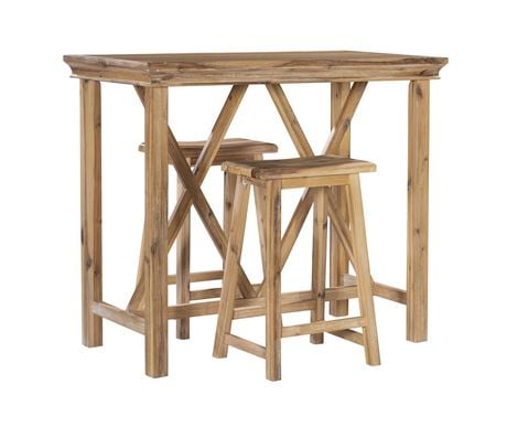 Click here for Linon Rothwell 3 Piece Tavern Set Natural Chrome # prices