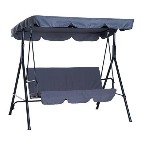 Click here for Aosom Outsunny Meatal 3-Seater Outdoor Swing Chair... prices