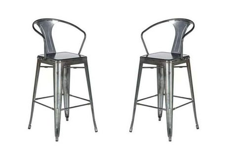 Click here for Heavenly Collection Gunmetal Arm Metal Bar Stool G... prices