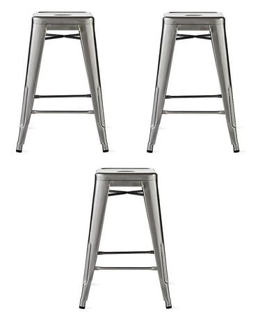 Click here for Heavenly Collection Gunmetal Metal Bar Stool Silve... prices