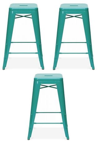 Click here for Heavenly Collection Turquoise Metal Counter Stool... prices