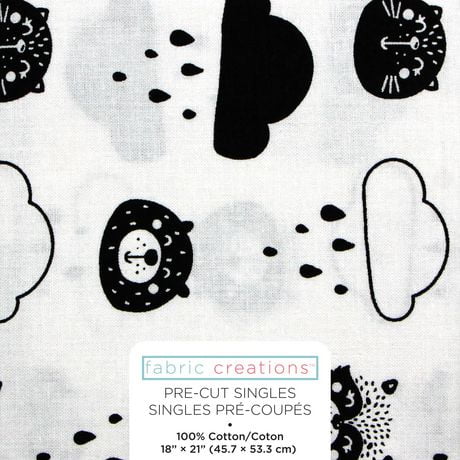 Click here for Fabric Creations White With Black Happy Animals An... prices