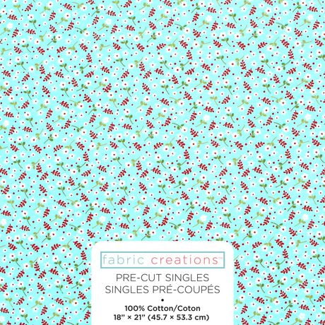 Click here for Fabric Creations Turquoise Blue With White Stemmed... prices