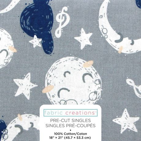 Click here for Fabric Creations Grey With Whte Moons And Stars An... prices