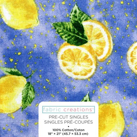 Click here for Fabric Creations Blue With Whole Lemons And Slices... prices