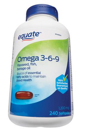 Equate Omega 3-6-9 1200mg Flaxseed, Fish, Borage oil | Walmart Canada