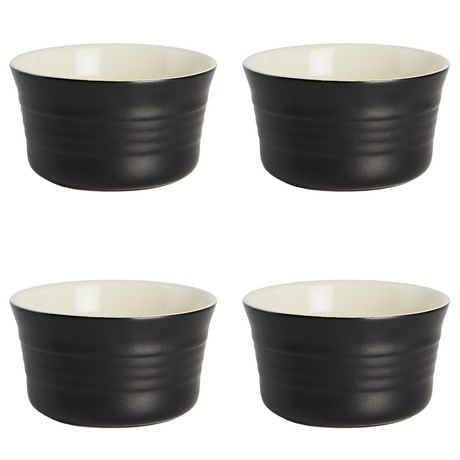 Safdie & Co. Vintage Stoneware Ramekins 4PC Set Matte Black - Walmart.ca