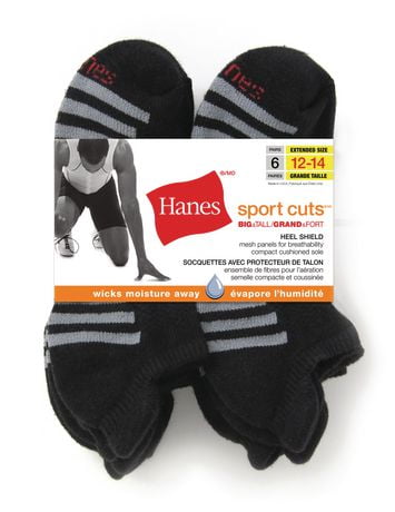 Click here for Hanes Mens Big And Tall 6 Pack Sport Cuts Heel Shi... prices
