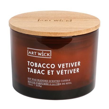 Art Wick 340g Tobacco Vetiver Soy Wax Blended Scented Candle | Walmart ...
