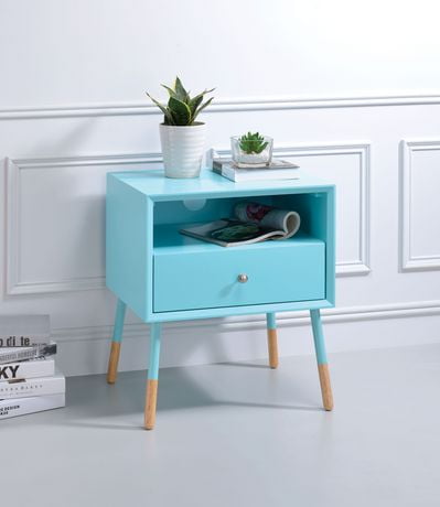 ACME Sonria II End Table in Light Blue & Natural - Walmart.ca