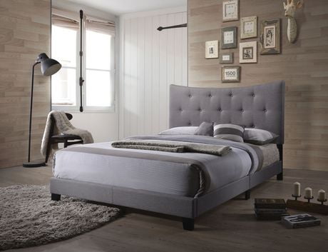 Click here for Acme Venacha Queen Bed In Gray Fabric Gray Queen prices