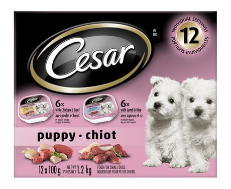 Cesar Puppy Variety Pack (lamb & Rice, Chicken & Beef) Small Dog Wet ...