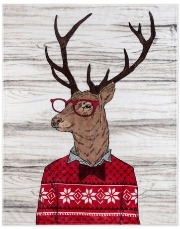 Click here for Safdie & Co. Ultra Soft Printed Deer Throw Red Oth... prices