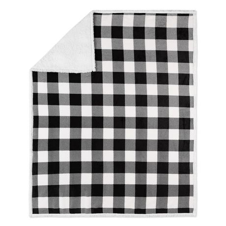 Click here for Safdie & Co. White And Black Buffalo Plaid Throw W... prices