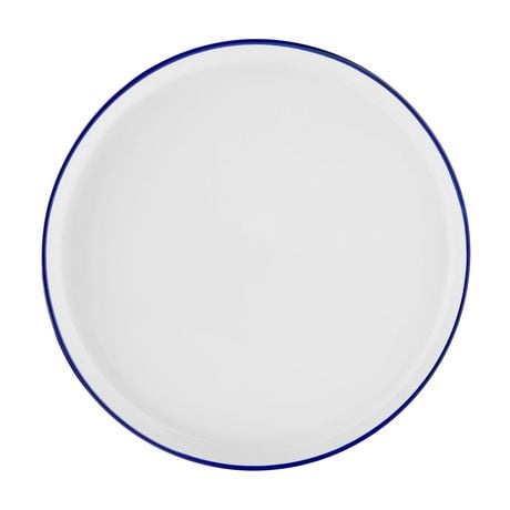 Mainstays Blue Rim Stoneware Dinner Plate, BLUE RIM DINNER / D 25.7cm ...