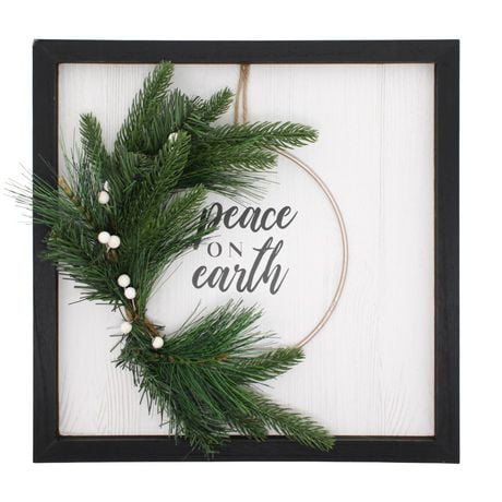 Holiday Time Peace on Earth Wreath Hanging Sign | Walmart Canada
