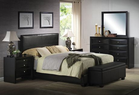 Click here for Acme Ireland Iii Eastern King Bed In Black Pu Blac... prices