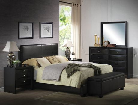 Click here for Acme Ireland Iii Full Bed In Black Pu Black Full prices