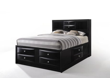 Click here for Acme Ireland Queen Bed With Storage In Black Black... prices