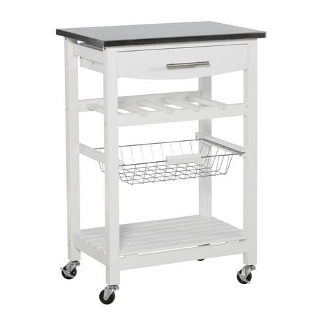 Click here for Linon Royce White Kitchen Cart White prices