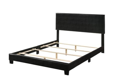 Click here for Acme Lien Queen Bed In Black Pu Black Queen prices