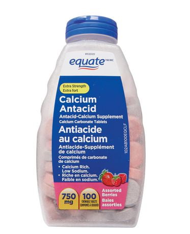 Equate Extra Strength Calcium Antacid, Assorted Berries 750mg | Walmart ...