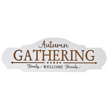 White Engraved Autumn Gathering Sign | Walmart Canada