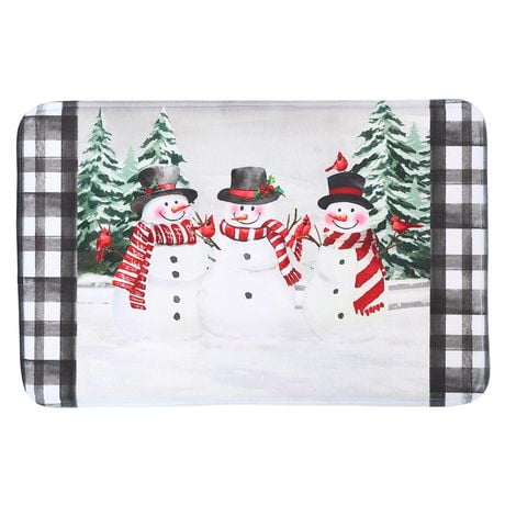 Memory Foam Digital Print Mat (White Buffalo Triple Snowman) | Walmart ...