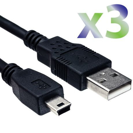Click here for Exian Mini Usb Cable 1M Black  Pack Of 3 Black prices