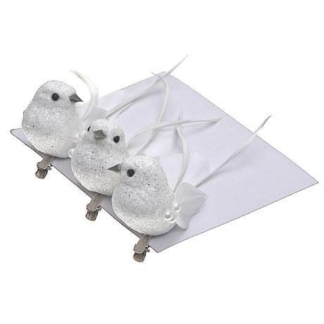 3 Pack Assorted Clip On Birds (White) - Set of 6 | Walmart Canada
