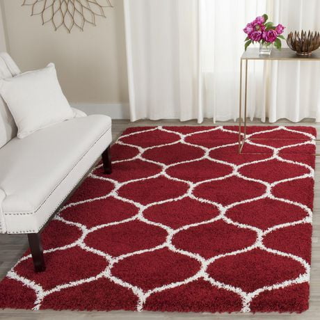Click here for Safavieh Hudson Arline Geometric Shag Area Rug Red... prices