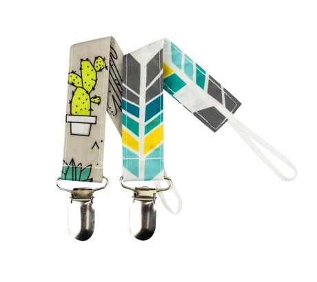 Click here for Bumkins Pacifier Clip 2 Pack Cacti & Quill prices