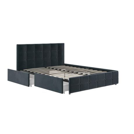 Click here for Dhp Rose Upholstered Bed With Storage Blue Velvet... prices