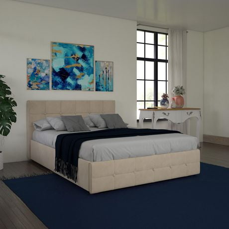 Rose Upholstered Bed with Storage | Walmart Canada