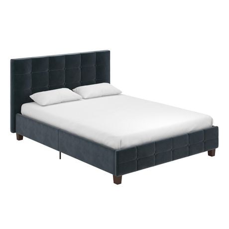 Click here for Dhp Rose Upholstered Bed Blue Velvet Queen prices
