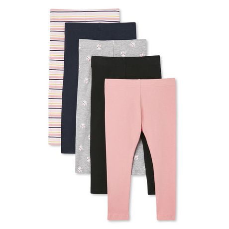 Click here for George Toddler Girls Jersey Leggings 5-Pack Pink 5... prices