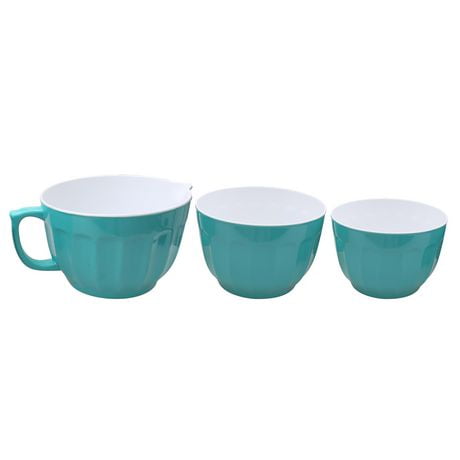 Mainstays 3-Piece Melamine Batter Bowl Set, Blue | Walmart Canada