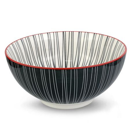 Click here for Mesa Ceramics Graham Black Bowl  20 Cm Black/White... prices