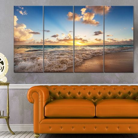 Click here for Design Art Sunrise On Beach Of Caribbean Sea Large... prices