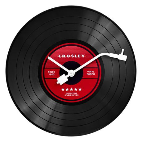 Crosley 12" wall clock vintage vinyl record wall clock, 12" record wall ...